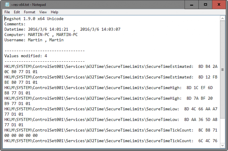 Compare Registry Snapshots with Regshot - gHacks Tech News