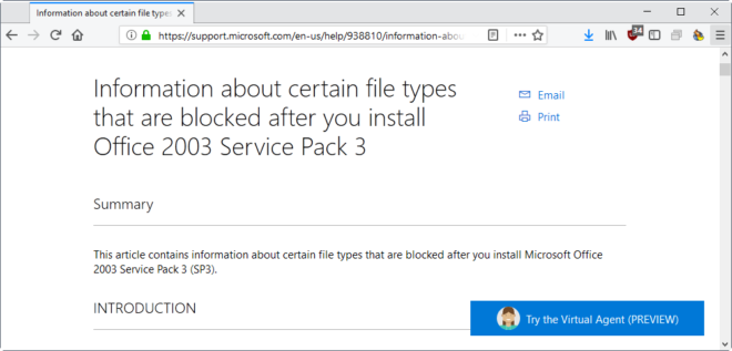 Microsoft Office 2003 SP3 blocking old formats - gHacks Tech News