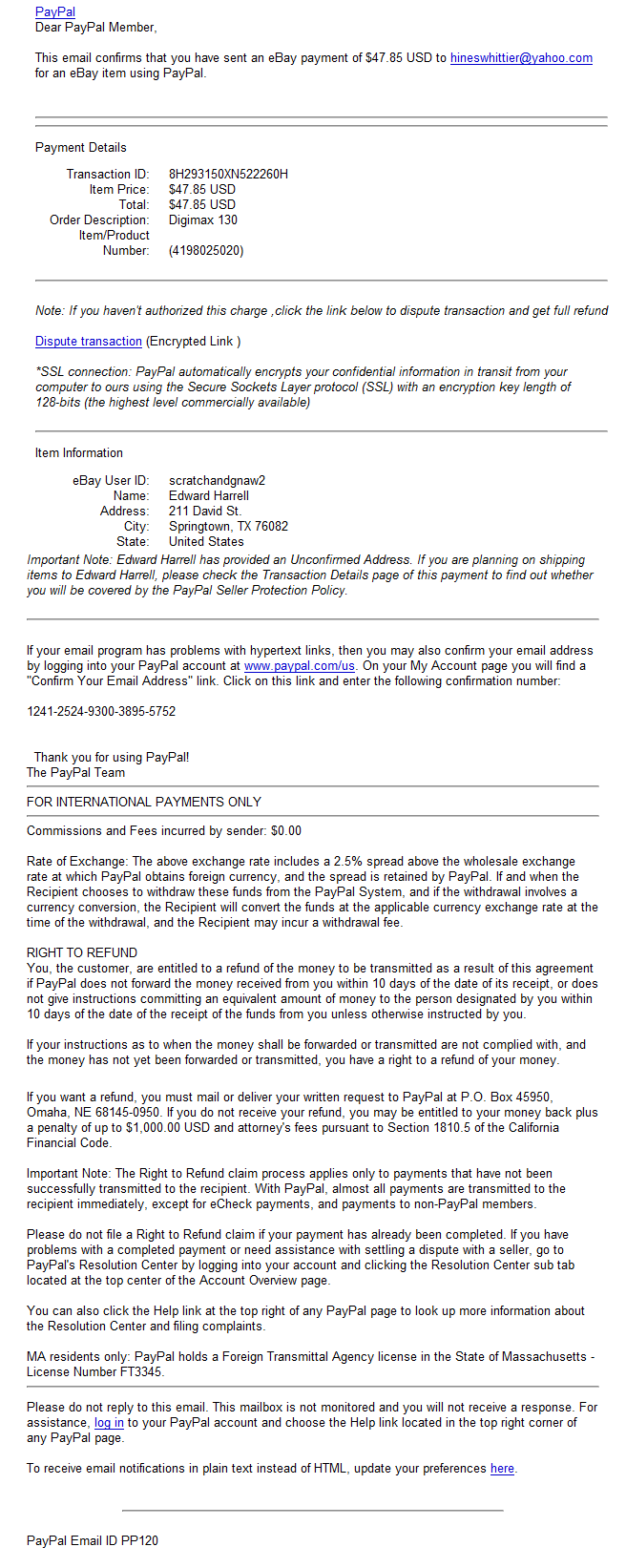 Ingenious PayPal mimicing spam - gHacks Tech News