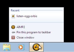 Aimp 2 Adds Windows 7 Jumplist Support - gHacks Tech News