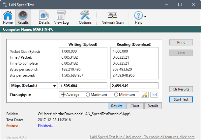 Local Area Network Speed Test - gHacks Tech News