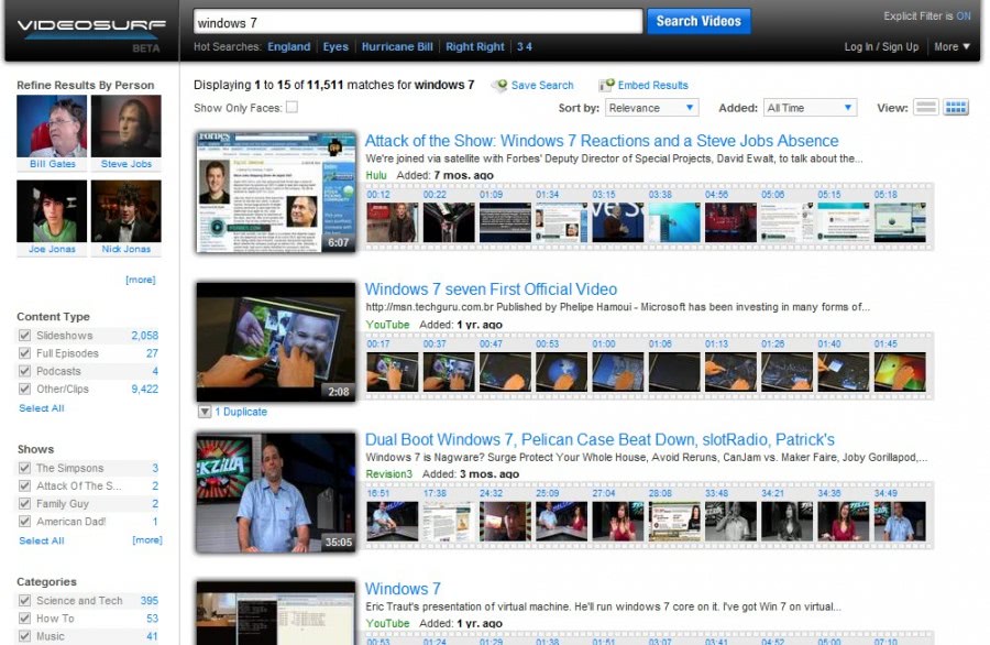 Search Multiple Video Search Engines With Videosurf - gHacks Tech News