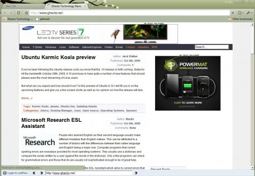 Google Chrome Fullscreen Address Bar - gHacks Tech News