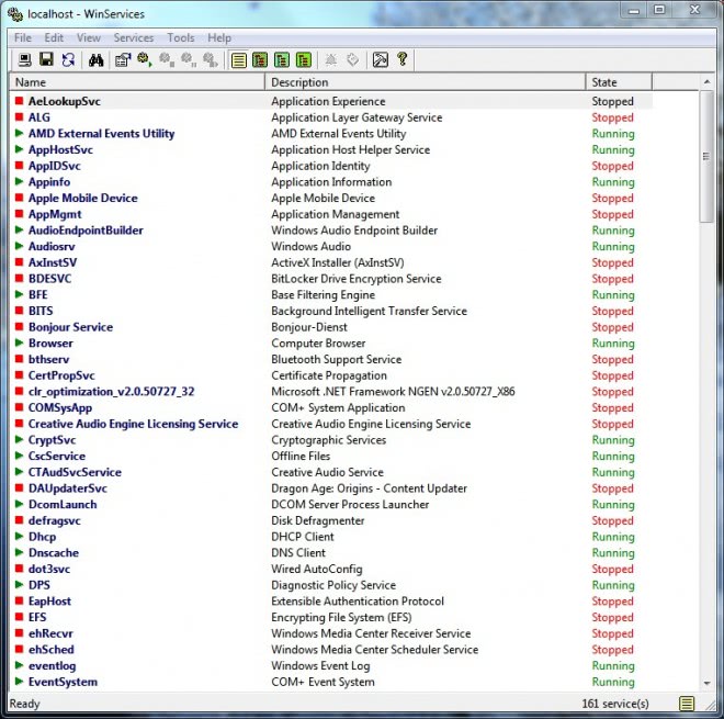 Manage Windows Services With WinServices - gHacks Tech News
