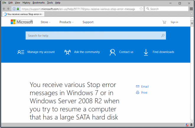 Fix Stop Error Messages After Resume In Windows 7 - gHacks Tech News
