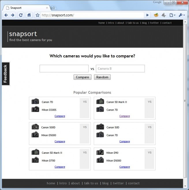 Compare Digital Cameras With Snapsort - gHacks Tech News