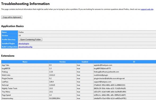 Firefox About:Support Helps Troubleshoot Browser Problems - gHacks Tech ...
