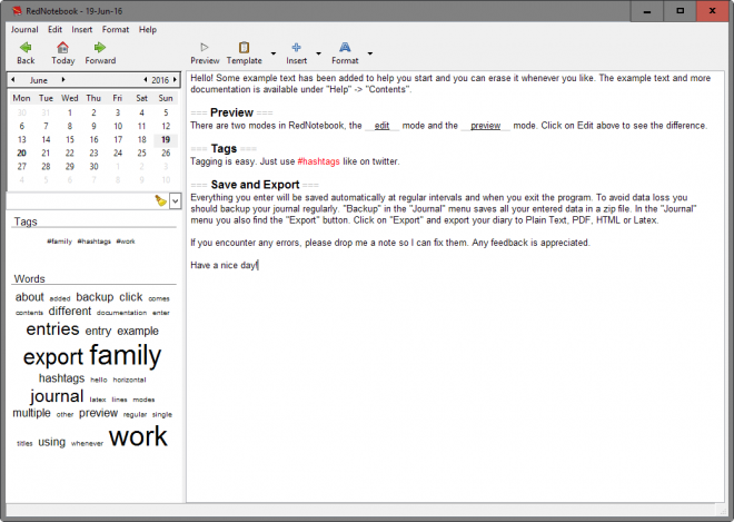 Graphical Diary And Journal RedNotebook - gHacks Tech News