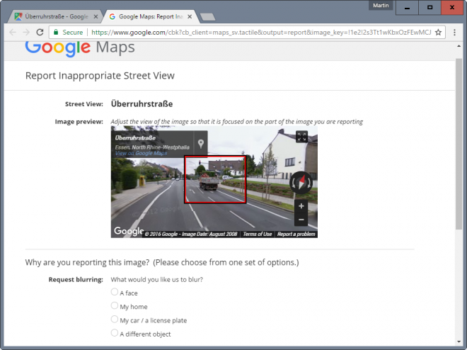 How To Remove A Face, House Or Car From Google Street View - gHacks ...