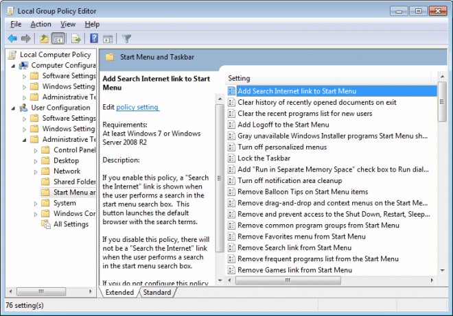 Enable Internet Search In Windows Start Menu Search Box - gHacks Tech News
