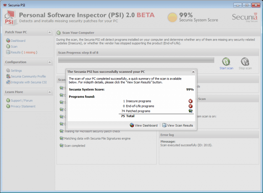 Secunia PSI 2 Beta Released - gHacks Tech News