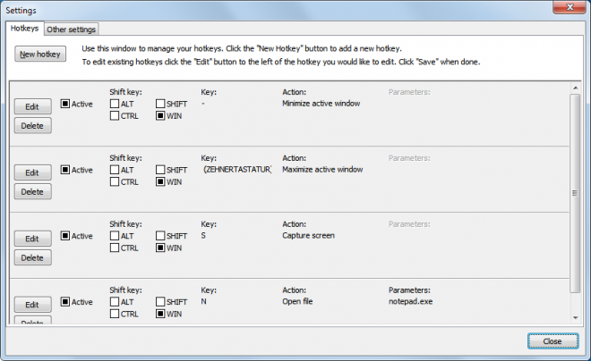 HotKeyMan, Configure New Hotkeys In Windows - gHacks Tech News