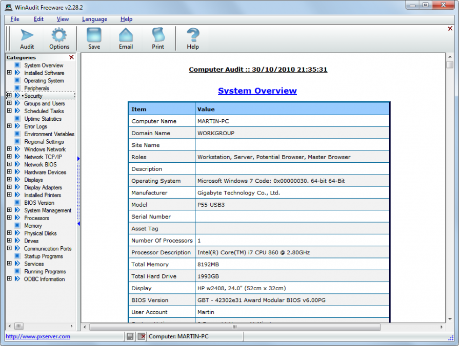 WinAudit, One-Click Audits Of A Computer's Hardware, Software - gHacks ...