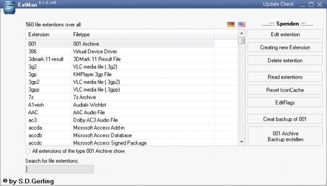 ExtMan: Create, Edit, Delete File Extensions In Windows - gHacks Tech News