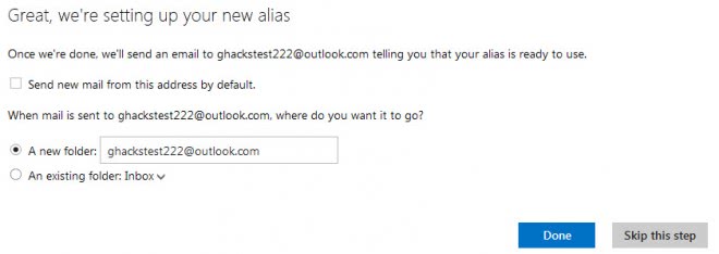 Hotmail Introduces New Email Aliases Features - gHacks Tech News