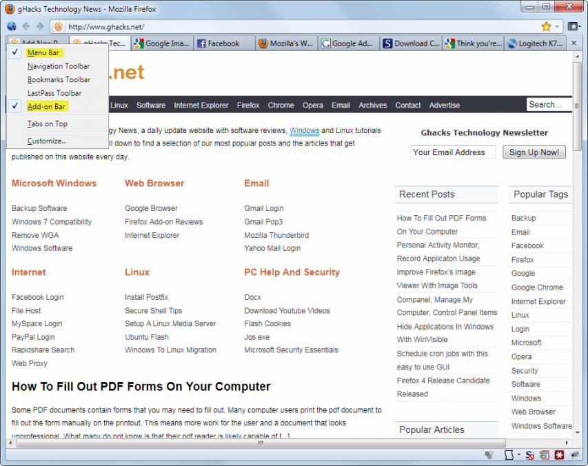 6 Tips To Get You Started With Firefox 4 - gHacks Tech News
