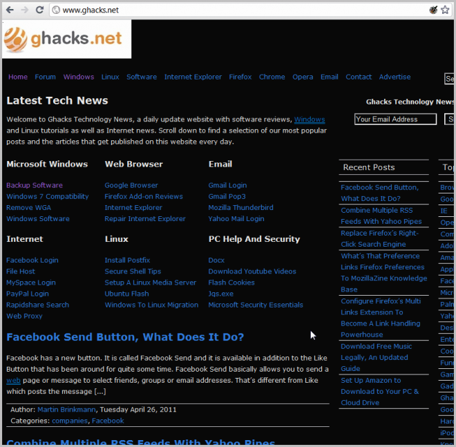 Change Colors Lets You Replace A Page's Style In Chrome - gHacks Tech News