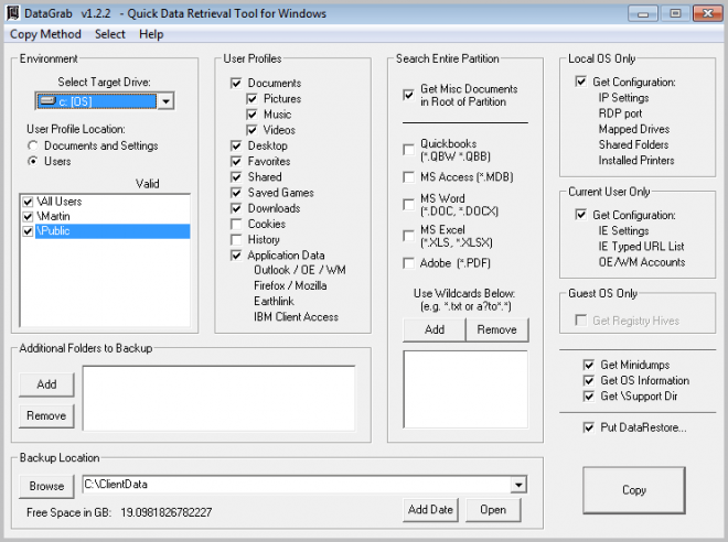 Windows User Profile Backup Tool DataGrab - gHacks Tech News