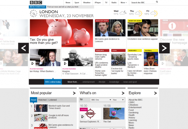 BBC Goes for Touch-Friendly Beta Website - gHacks Tech News