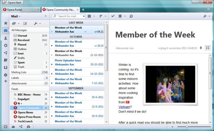 Opera's Latest 11.60 Builds Shows Mail Improvements - gHacks Tech News