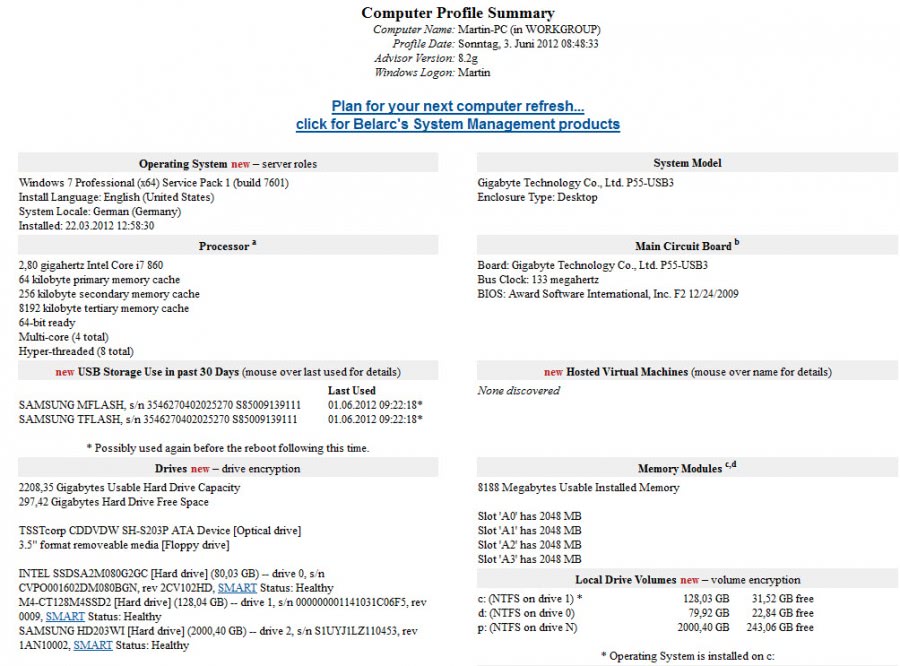 Give your PC a much needed Audit with Belarc Advisor - gHacks Tech News