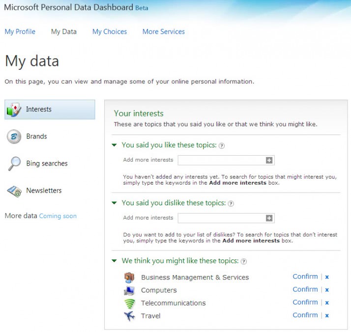 Manage Microsoft Account data with Microsoft's Personal Data Dashboard ...