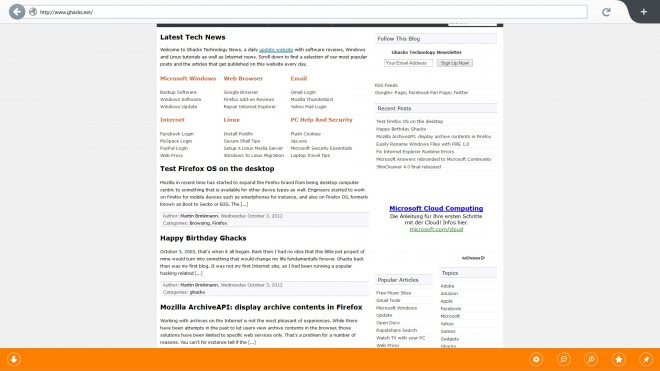 Preview Firefox Metro UI on Windows 8 - gHacks Tech News