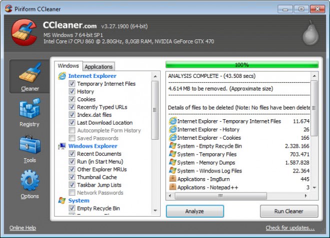 CCleaner 3.27 brings improved browser support - gHacks Tech News