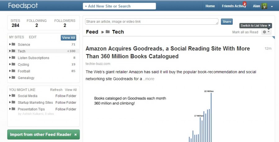 Feedspot is one more good Google Reader alternative - gHacks Tech News