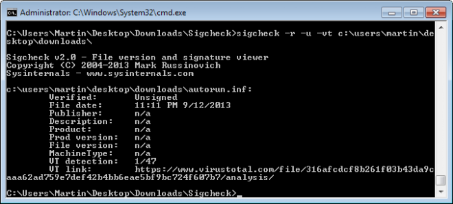 Use Microsoft's Sigcheck 2.0 to check all files in a folder on ...
