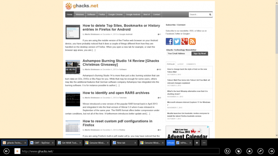 How to switch tabs in the Internet Explorer app on Windows 8 - gHacks ...