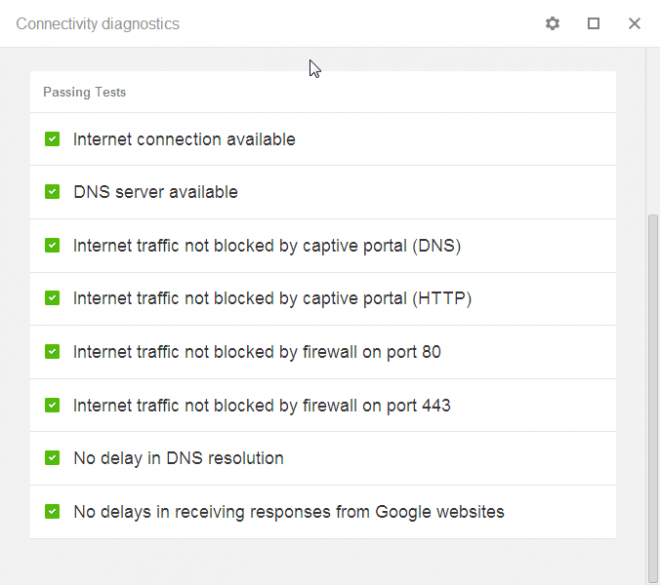 Check your Internet connection with Chrome Connectivity Diagnostics ...