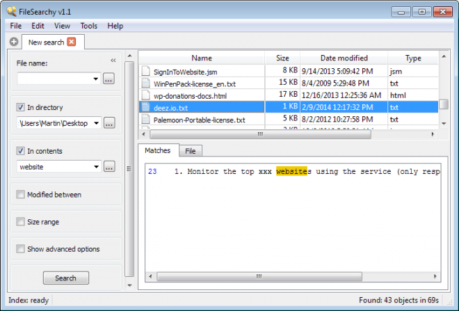 FileSearchy is a fast Windows Search alternative - gHacks Tech News