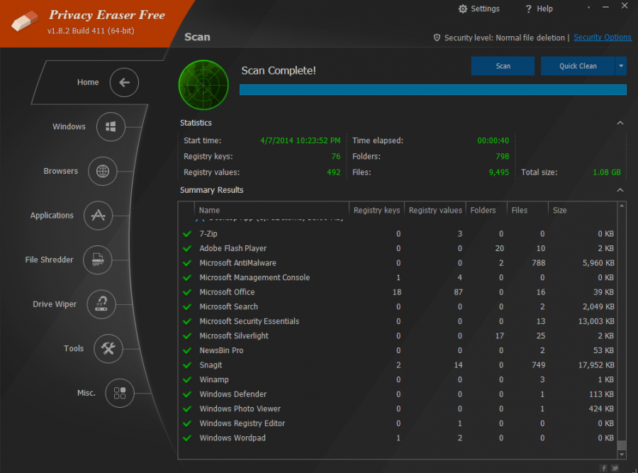 Privacy Eraser is a gorgeous looking cleaner for Windows - gHacks Tech News