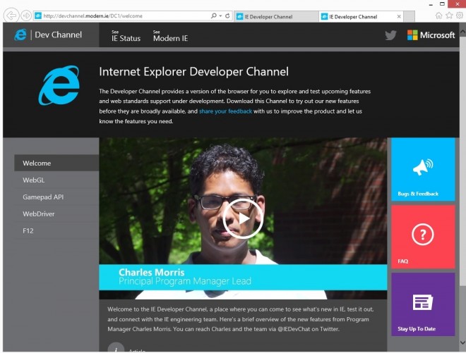 Microsoft launches Internet Explorer Developer Channel - gHacks Tech News