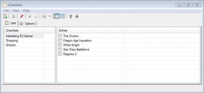 sChecklist is a simple, easy to use checklist app for Windows - gHacks ...