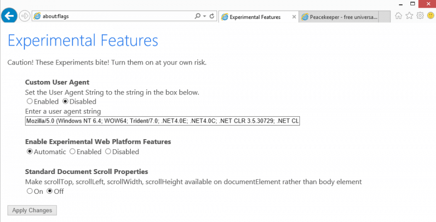 How to enable experimental features in Internet Explorer - gHacks Tech News