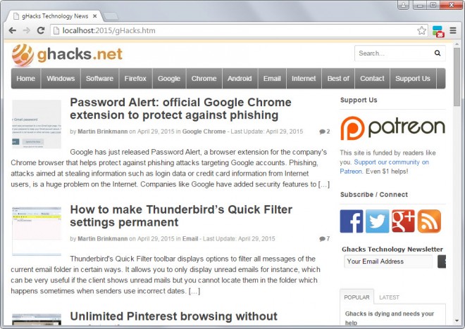 Caddy is a 3MB web server for your home computer - gHacks Tech News