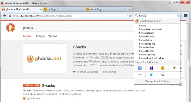 How to switch between search engines in Firefox easily - gHacks Tech News