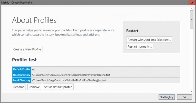 This is Firefox's new Profile Manager - gHacks Tech News