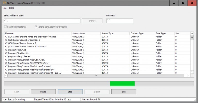 Stream Detector reveals Alternate Data Streams on NTFS drives - gHacks ...