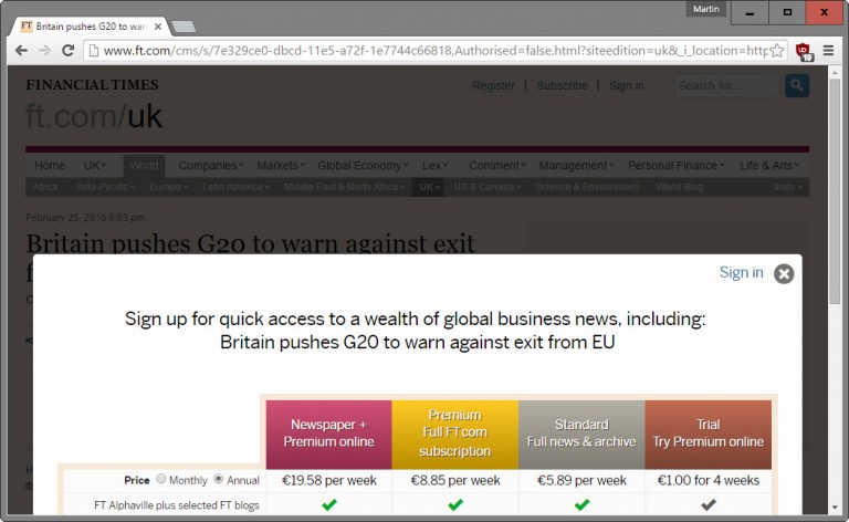 Read articles behind paywalls by masquerading as Googlebot - gHacks ...