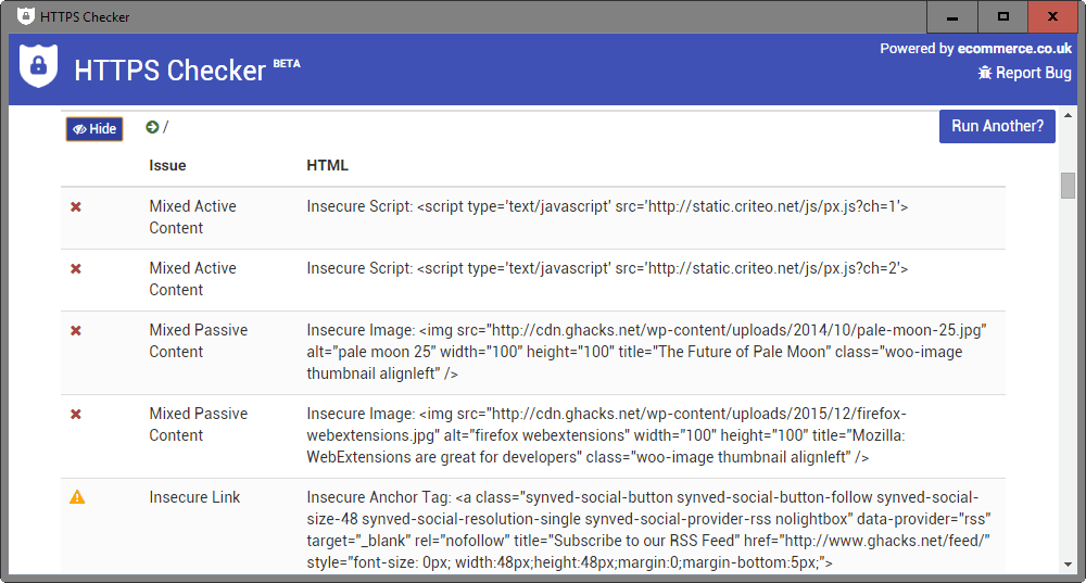 HTTPS Checker: scan your web page for HTTPS issues - gHacks Tech News