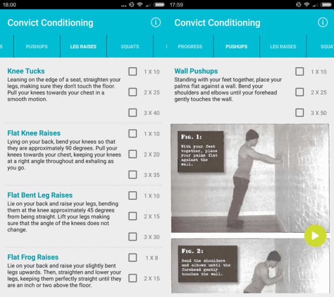 Convict Conditioning body-weight workout app - gHacks Tech News