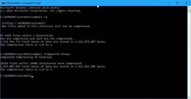 Free up Windows 10 Disk Space with Compact OS - gHacks Tech News