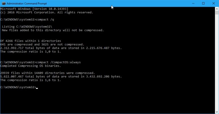 Free up Windows 10 Disk Space with Compact OS - gHacks Tech News
