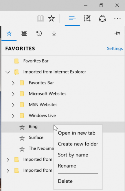 Working with Favorites in Microsoft Edge - gHacks Tech News