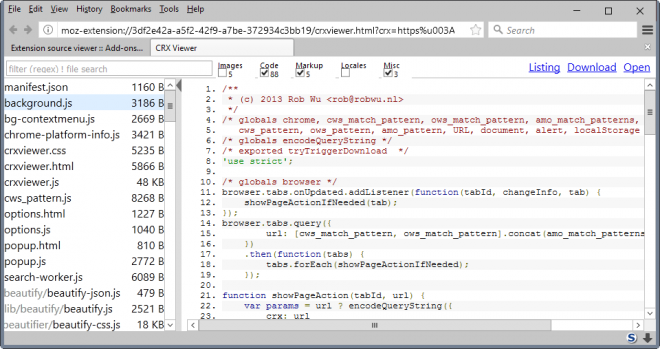 Extension Source Viewer for Firefox - gHacks Tech News