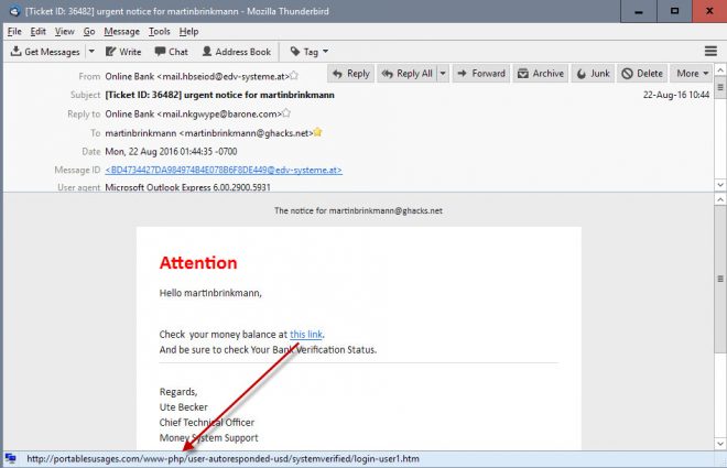 Study: Half of people click on unknown sender links - gHacks Tech News