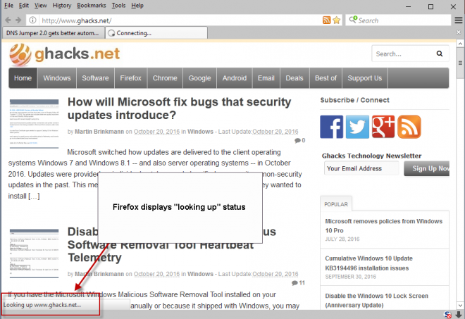 How to fix Resolving Host (DNS) issues on Windows - gHacks Tech News